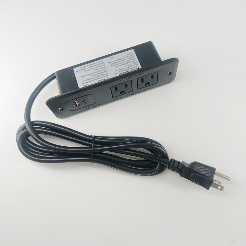 FCC Certified PDU for Smart Furniture – 2 AC, USB, Type-C
